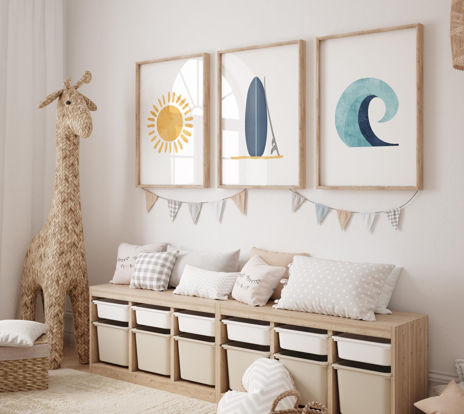 Surf Nursery Decor - Wave Nursery Decor - Sun Nursery Print - Coastal ...