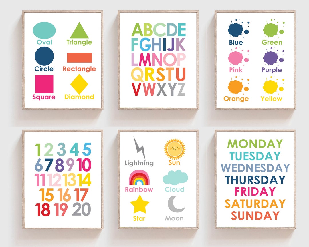 Home School Wall Print - Learning Printables - Kids Prints - Playroom ...