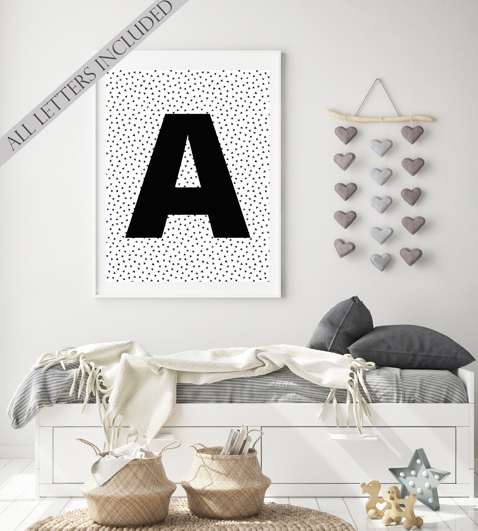 Letter Wall Art for Kids - Letter Art Print - Typography Print ...