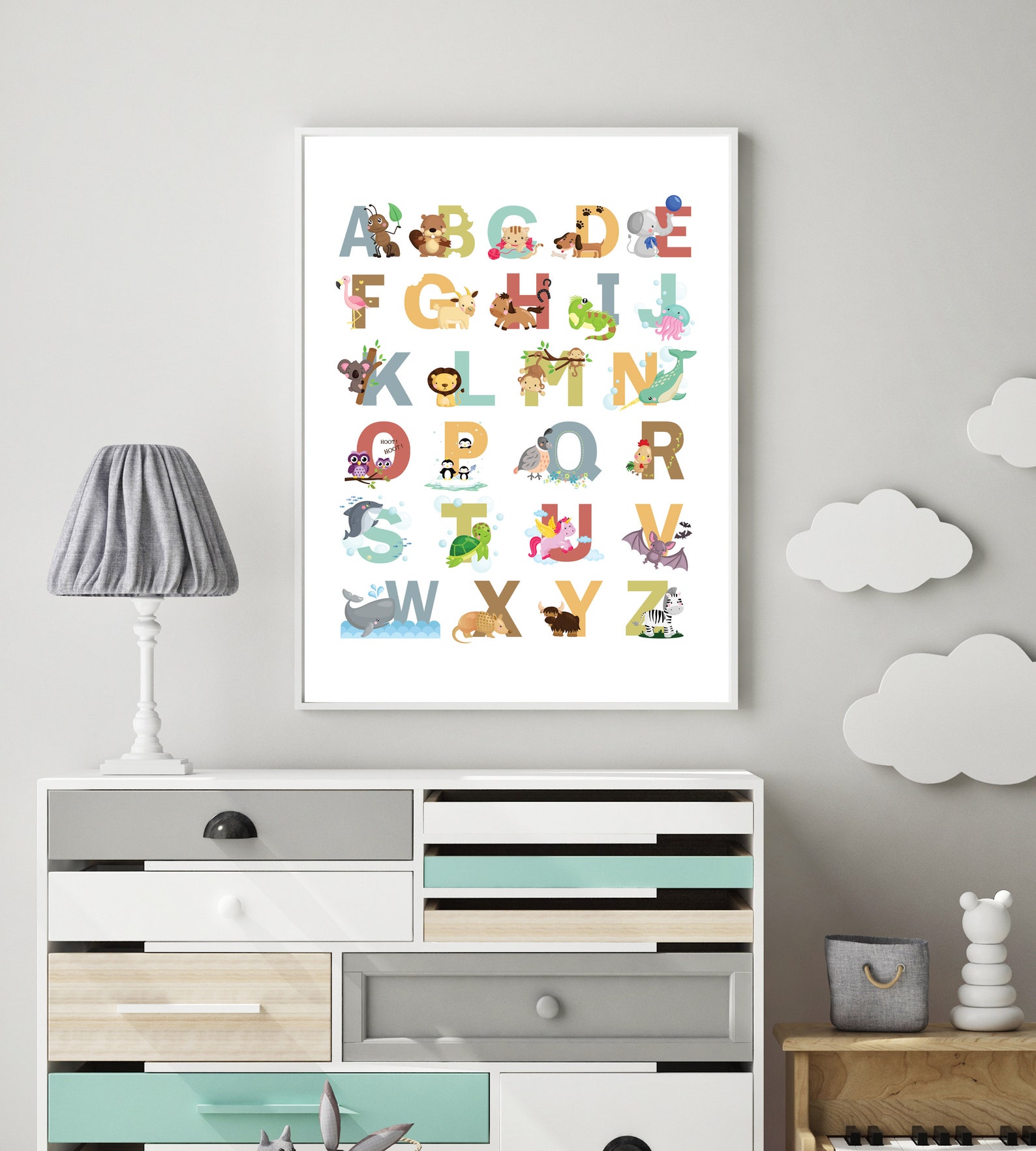 ABC Print - Alphabet Poster - Alphabet Wall Art - Playroom Wall Art ...
