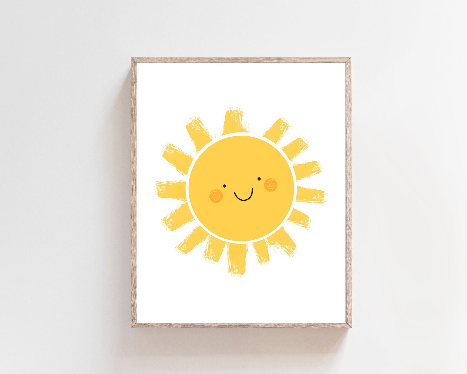 Yellow Sun Printable Art Smile Sun Print for Kids Room Sun | Etsy
