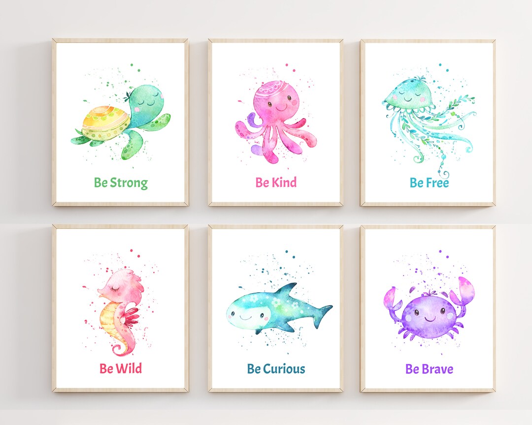 Sea Creatures Wall Art - Sea Animal Prints - Nursery Decor - Nursery ...