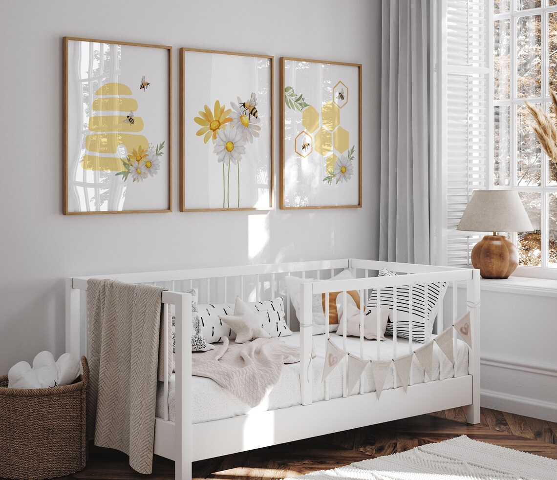 Bee Nursery Decor, Bumble Bee Nursery Decor, Honey Bee Prints, Girls ...
