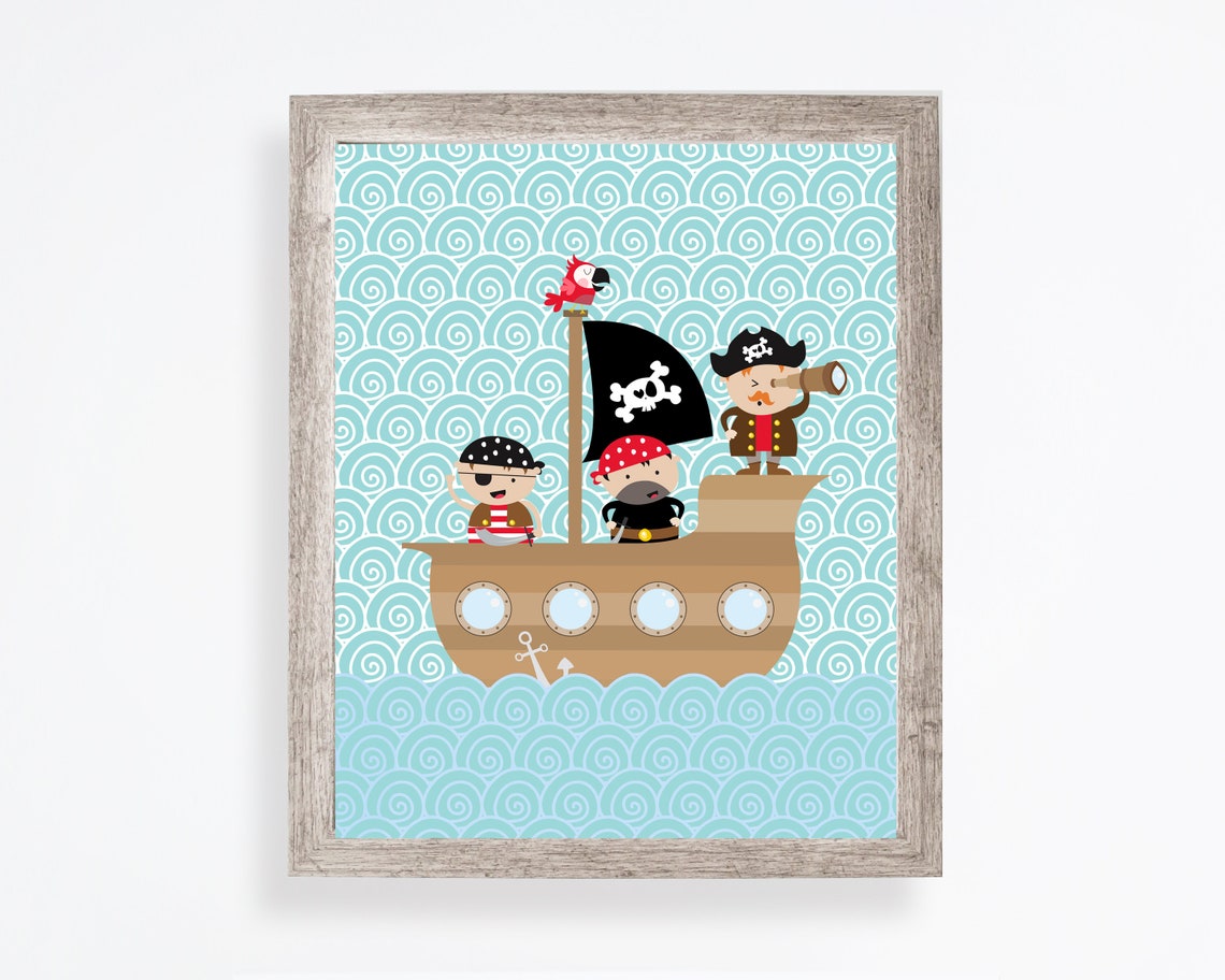 Pirate Art Print - Pirate Nursery Art - Pirate Wall Art - Pirate Wall ...