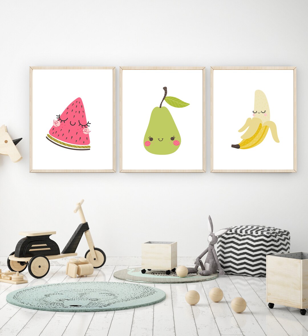 Fruit Prints Wall Art - Printable Fruit Pictures - Nursery Fruit Print ...
