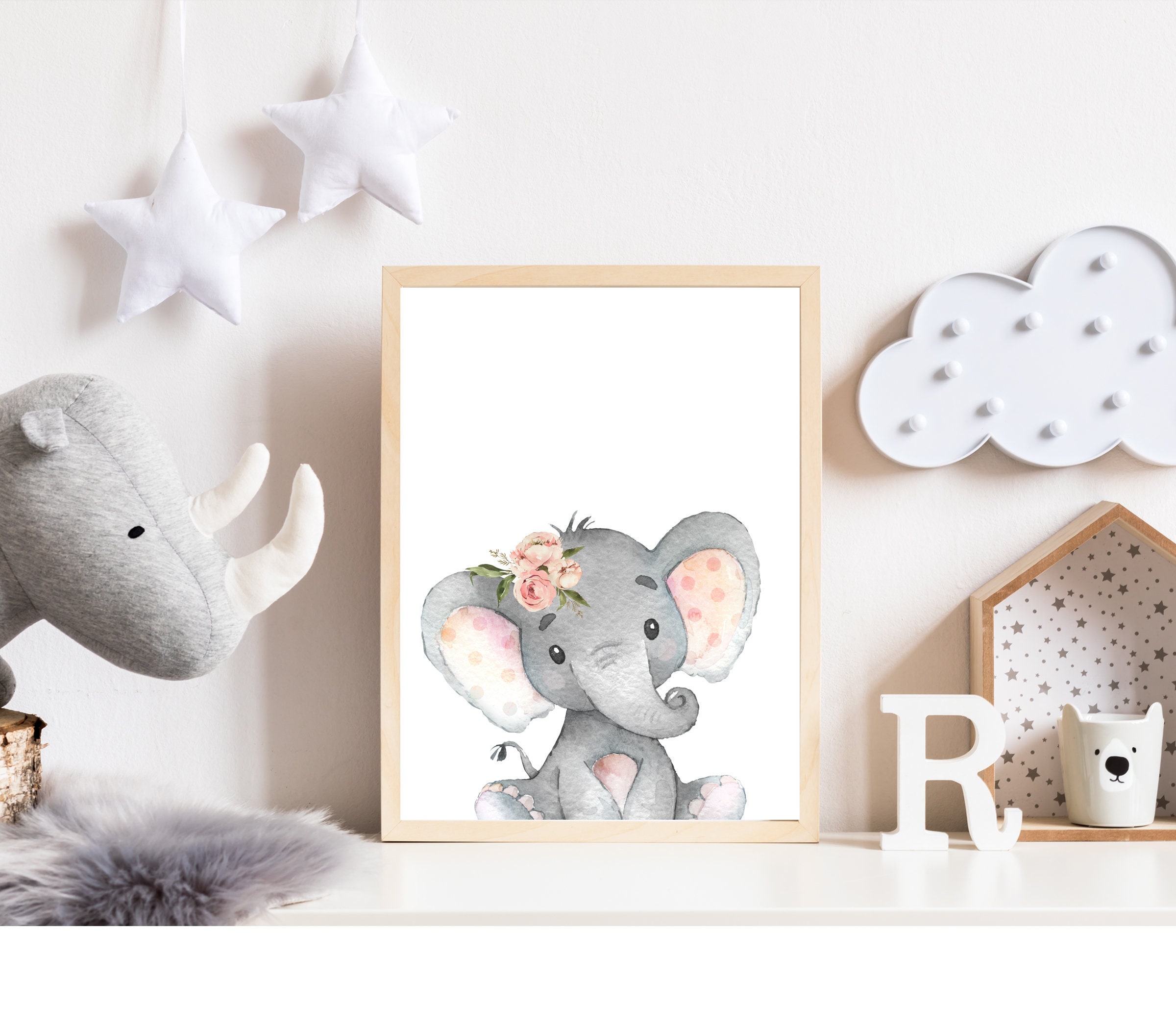 Baby Elephant print Printable elephant picture Elephant | Etsy