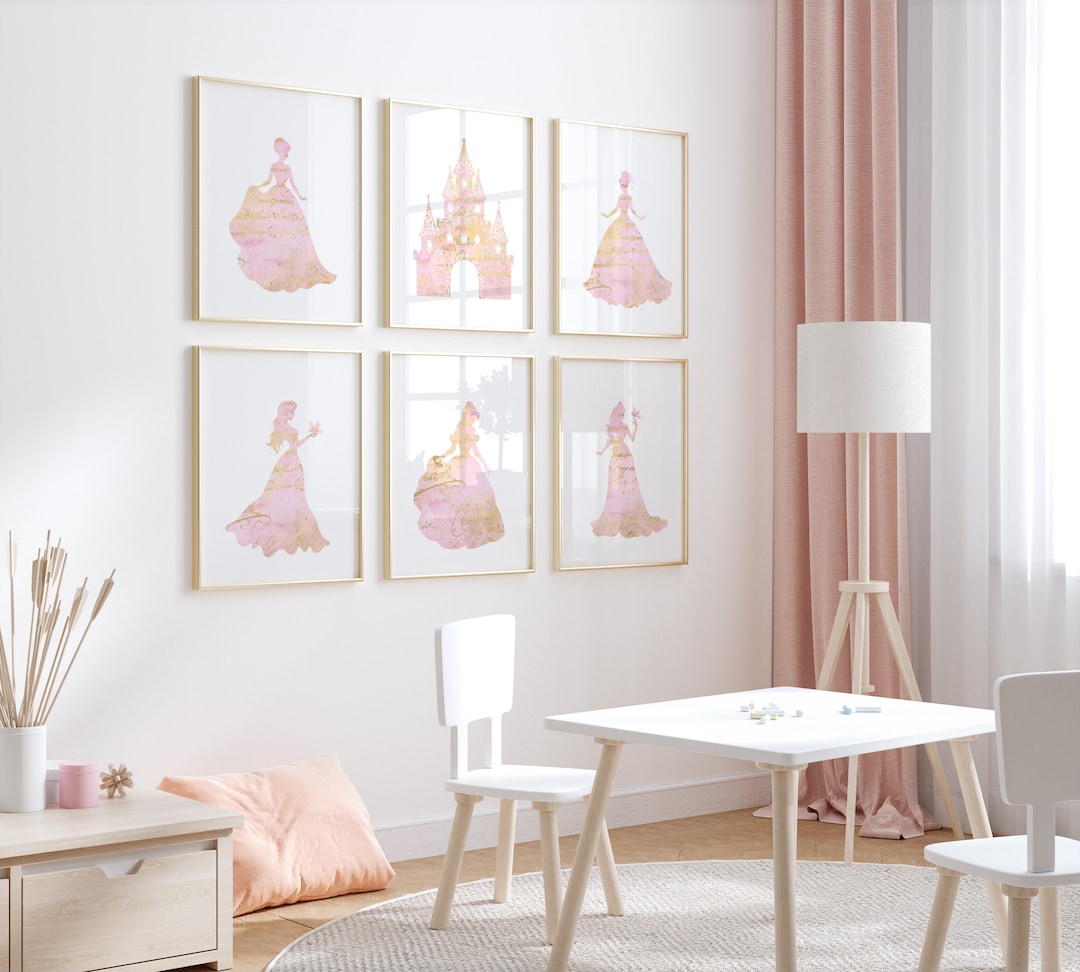 Princess Nursery Decor - Pink Princess Art Prints - Princess Wall Decor ...