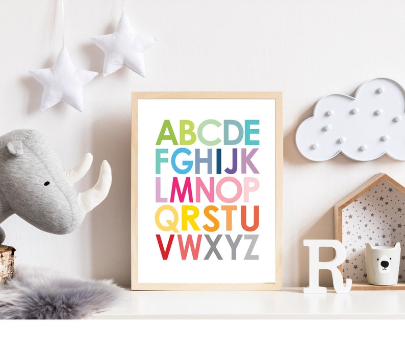 Colorful Alphabet Print ABC Print Alphabet Poster | Etsy