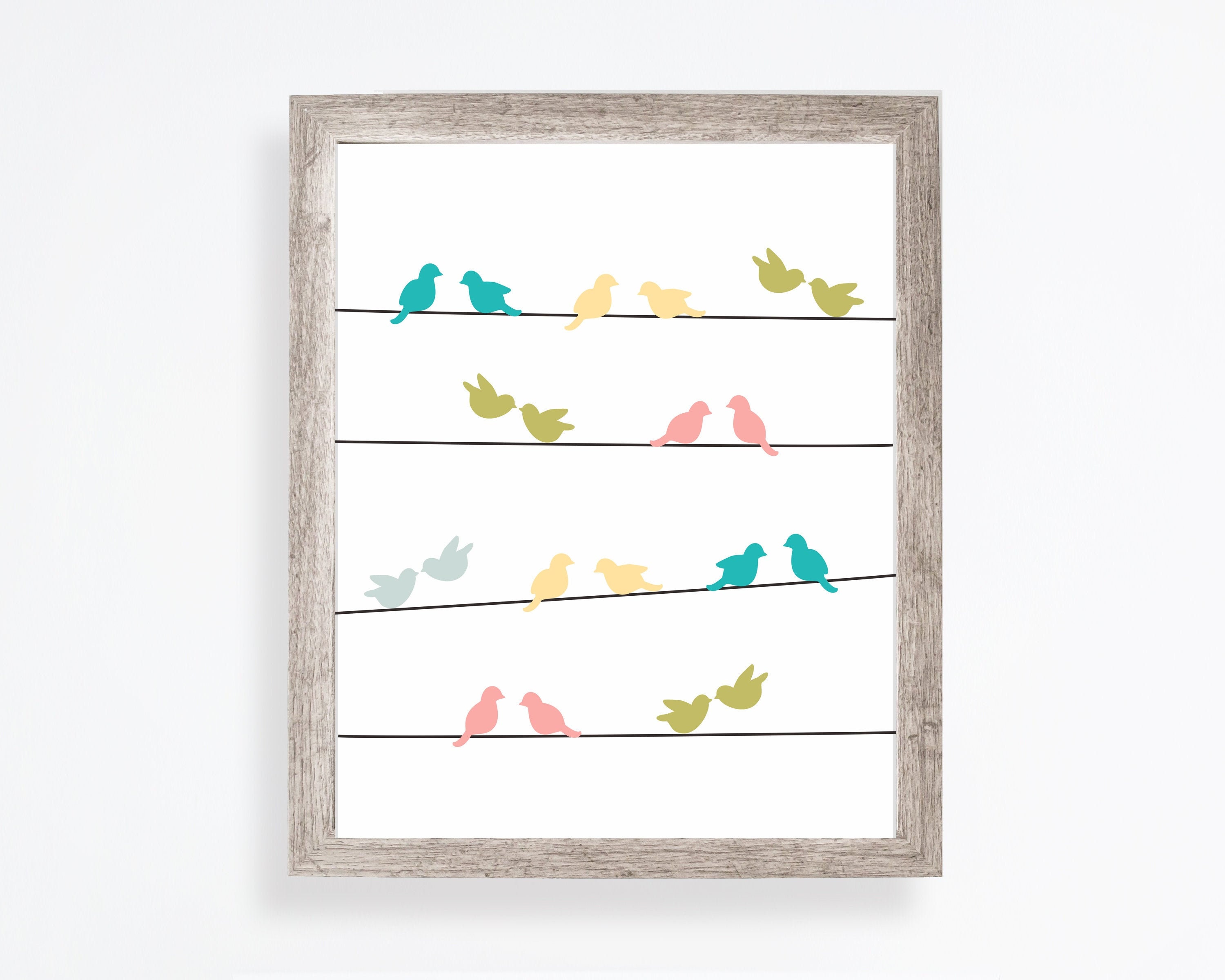 Bird Wall Art Prints - Bird Art Print - Bird on a Wire Wall Art - Girls ...