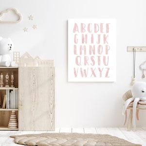 Alphabet Poster - Alphabet for Nursery - Alphabet Print - Pink Nursery ...