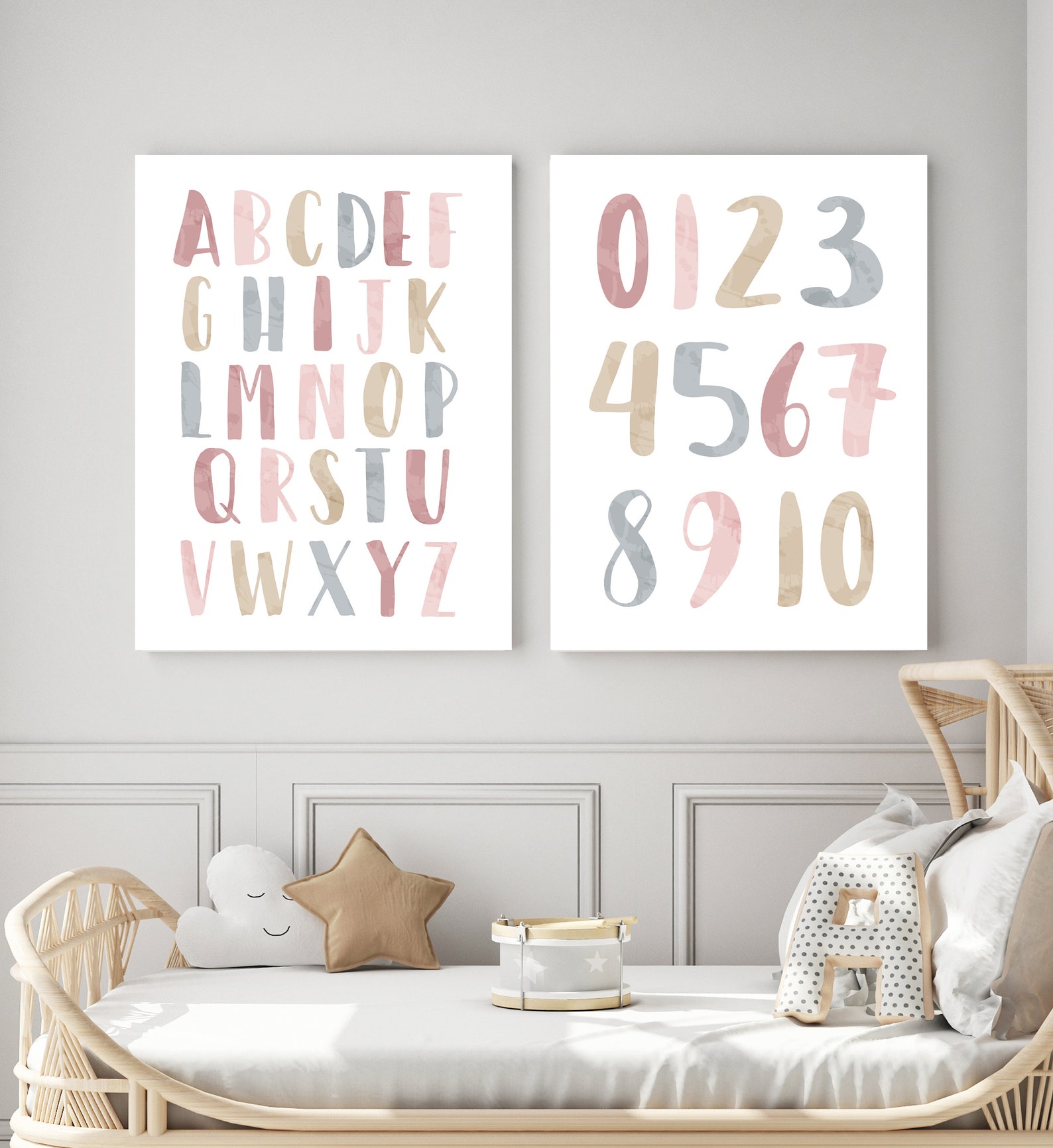 Alphabet and Numbers Print Alphabet Poster Abc Poster | Etsy