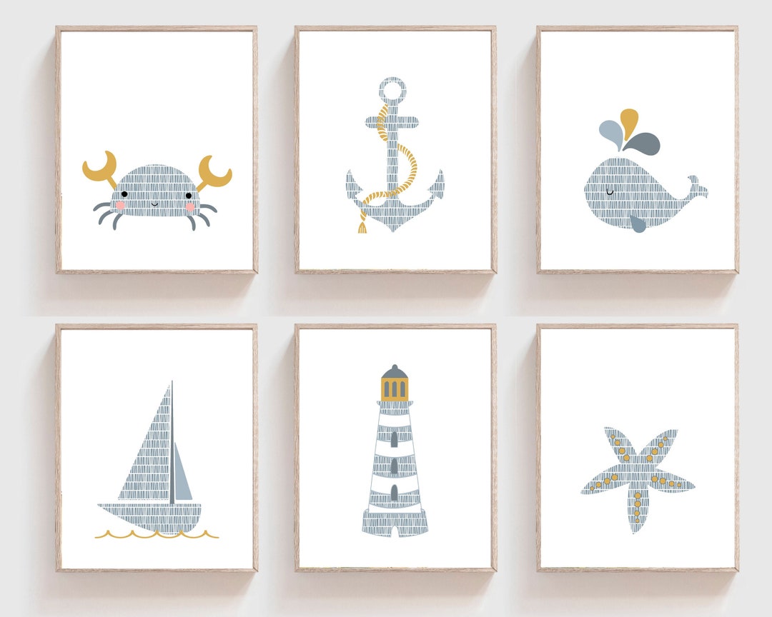 Baby Boy Nautical Nursery - Nursery Beach Wall Art - Boy Nursery Decor ...
