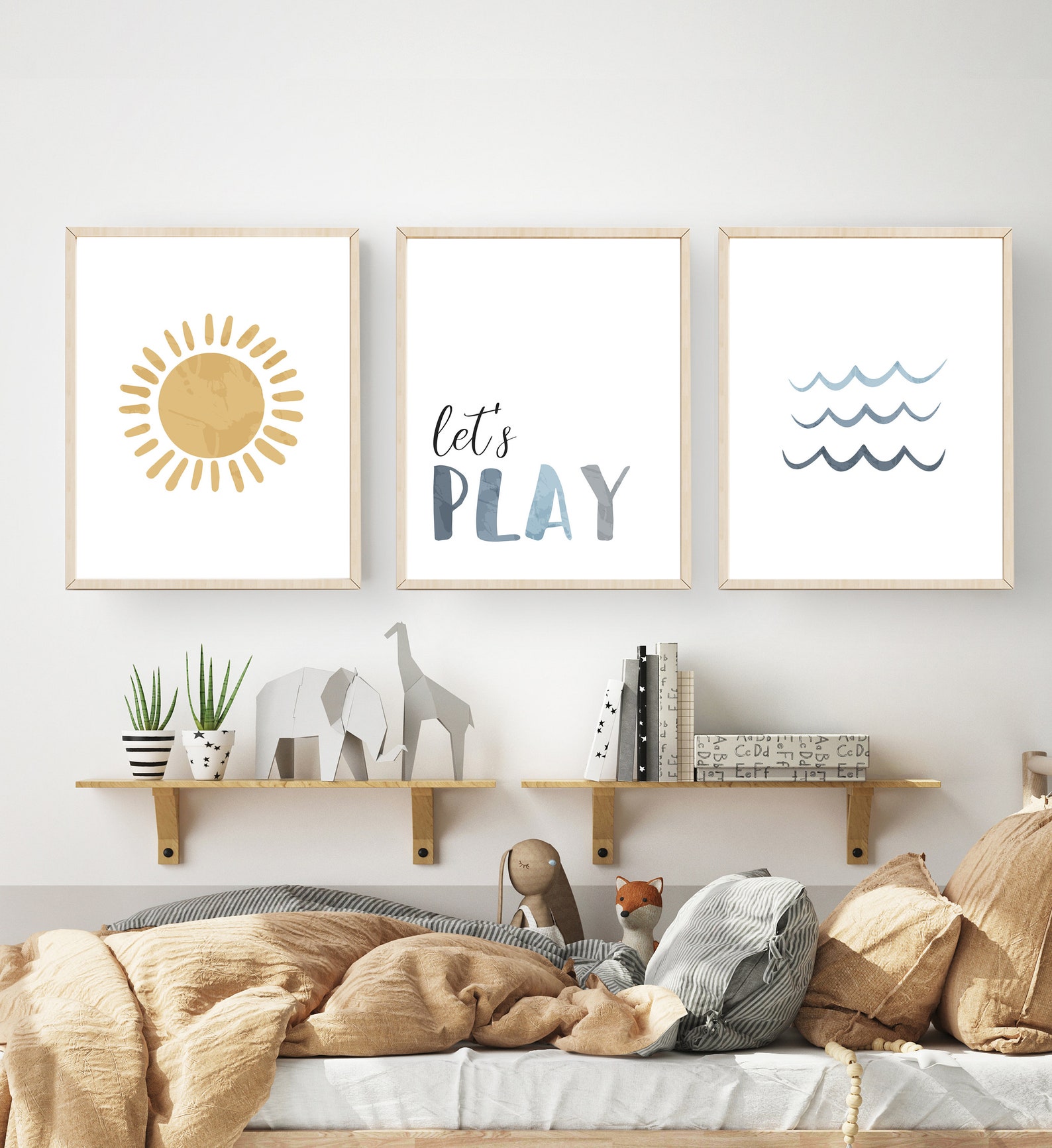 Beach Nursery Decor Wave Wall Art Sun Nursery Print - Etsy