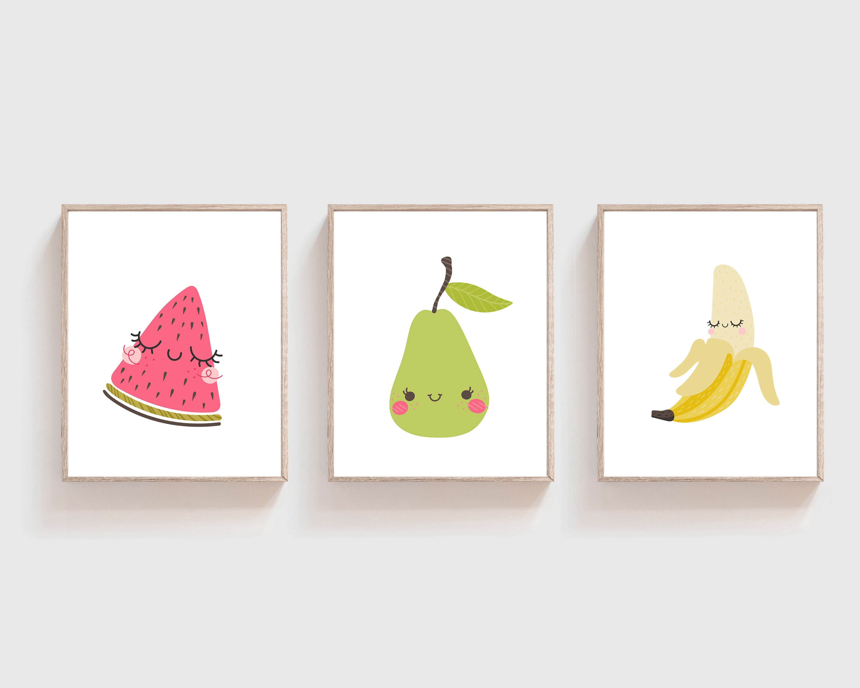 Fruit Prints Wall Art - Printable Fruit Pictures - Nursery Fruit Print ...