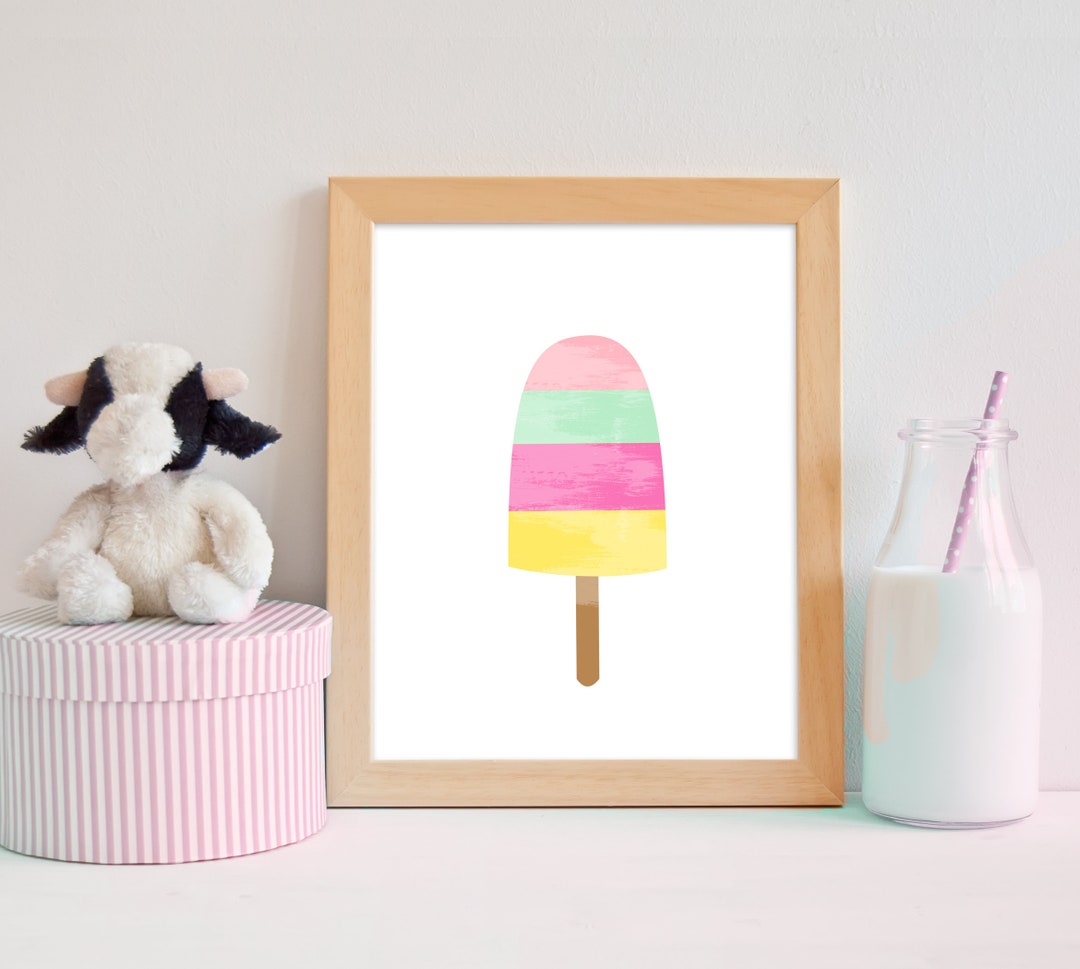 Ice Cream Wall Art, Watercolor Ice Cream Print, Ice Cream Décor ...