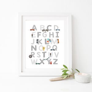 Race Car Decor - Alphabet - Baby Boy Nursery - Car Alphabet - ABC Wall ...