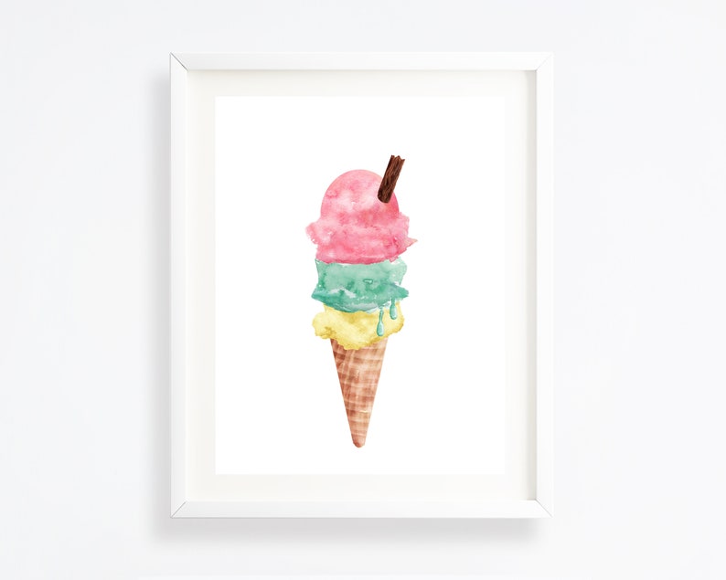 Ice Cream Print Ice Cream Wall Art Ice Cream Poster Ice - Etsy