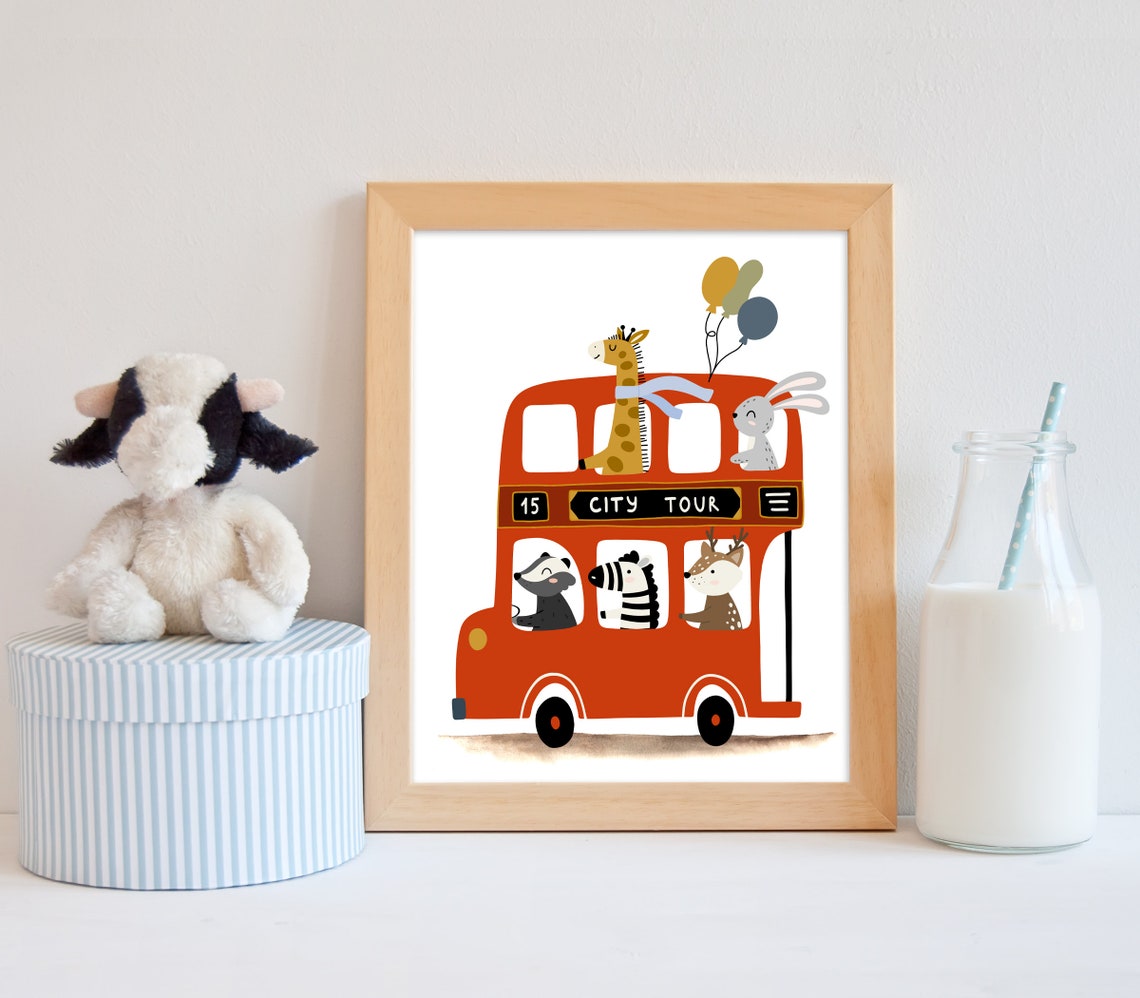 London Nursery Print - London Bus Print - London Printable - Boys Room ...