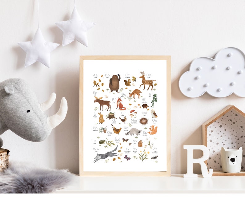 Animal ABC Poster - Woodland Alphabet - Printable Wall Art - Woodland ...