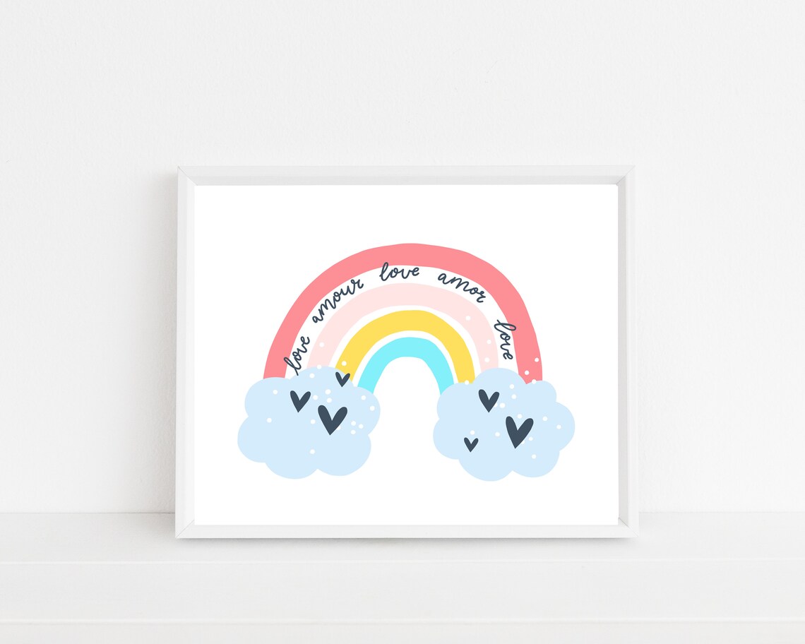 Rainbow Art Print Printable Rainbow Rainbow Print Nursery - Etsy