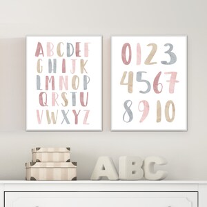 Alphabet and Numbers Print - Alphabet Poster - Abc Poster - Number ...