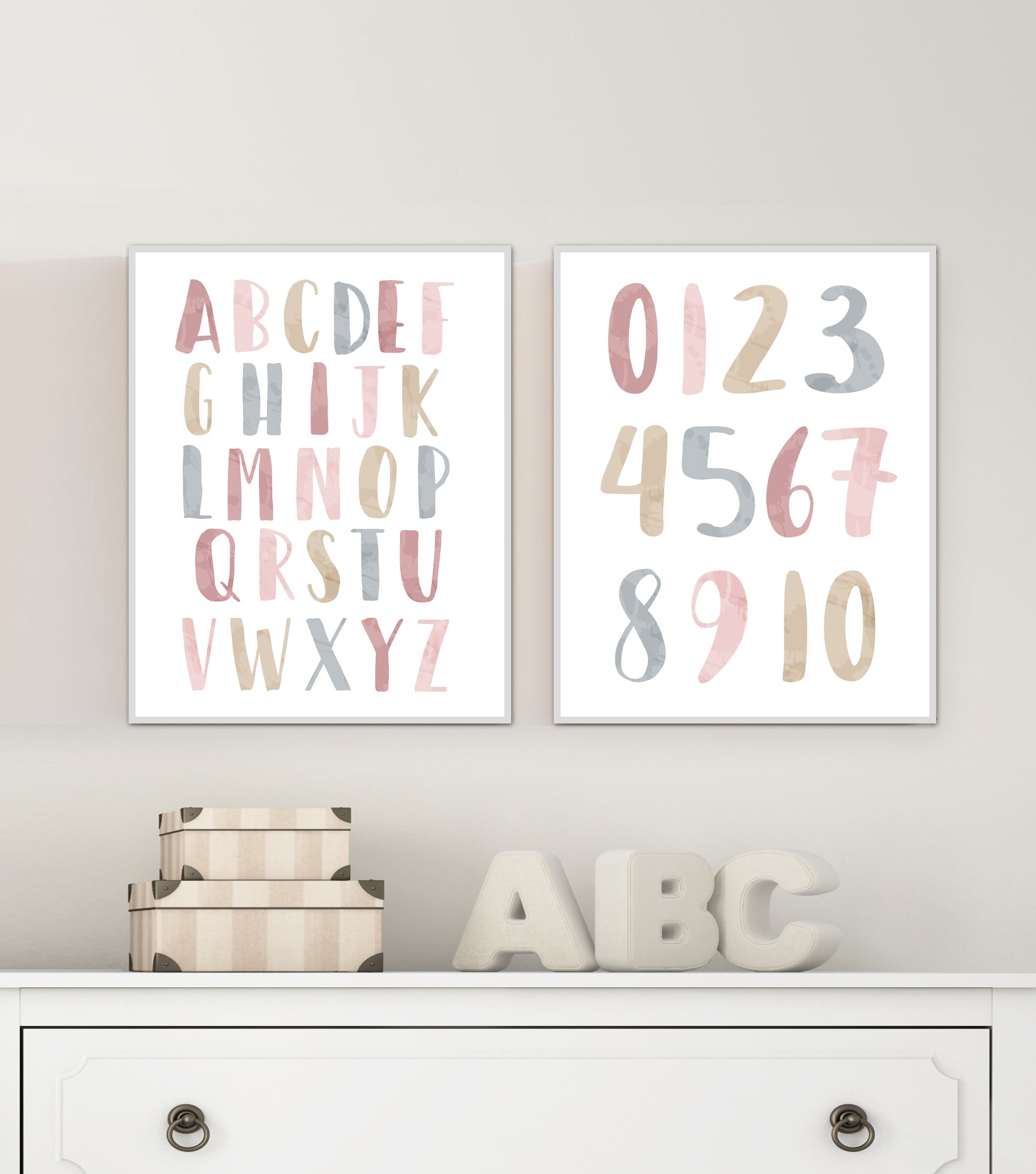 Alphabet and Numbers Print Alphabet Poster Abc Poster | Etsy