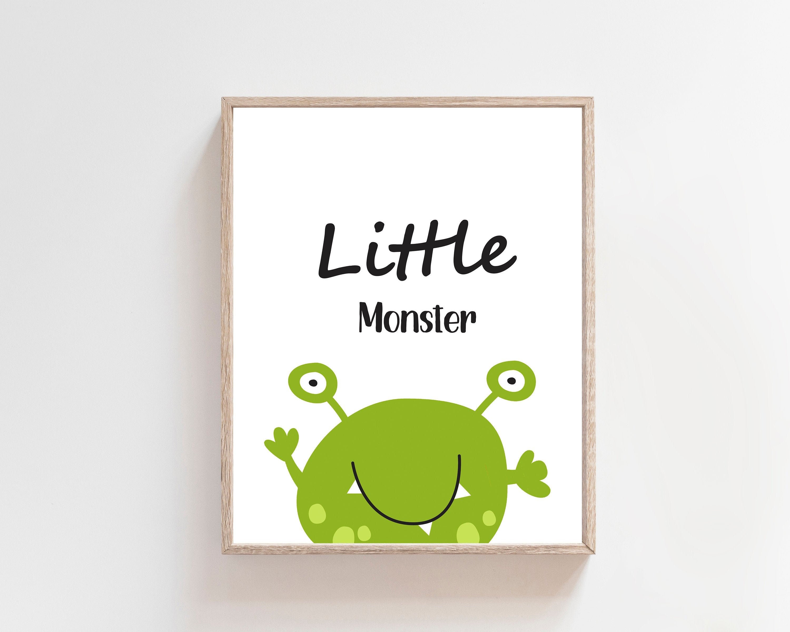 Little Monster Nursery Print monster wall art green monster | Etsy