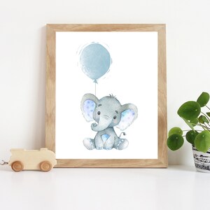 Elephant Nursery Wall Art, Baby Boys Decor Print, Boys Jungle ...