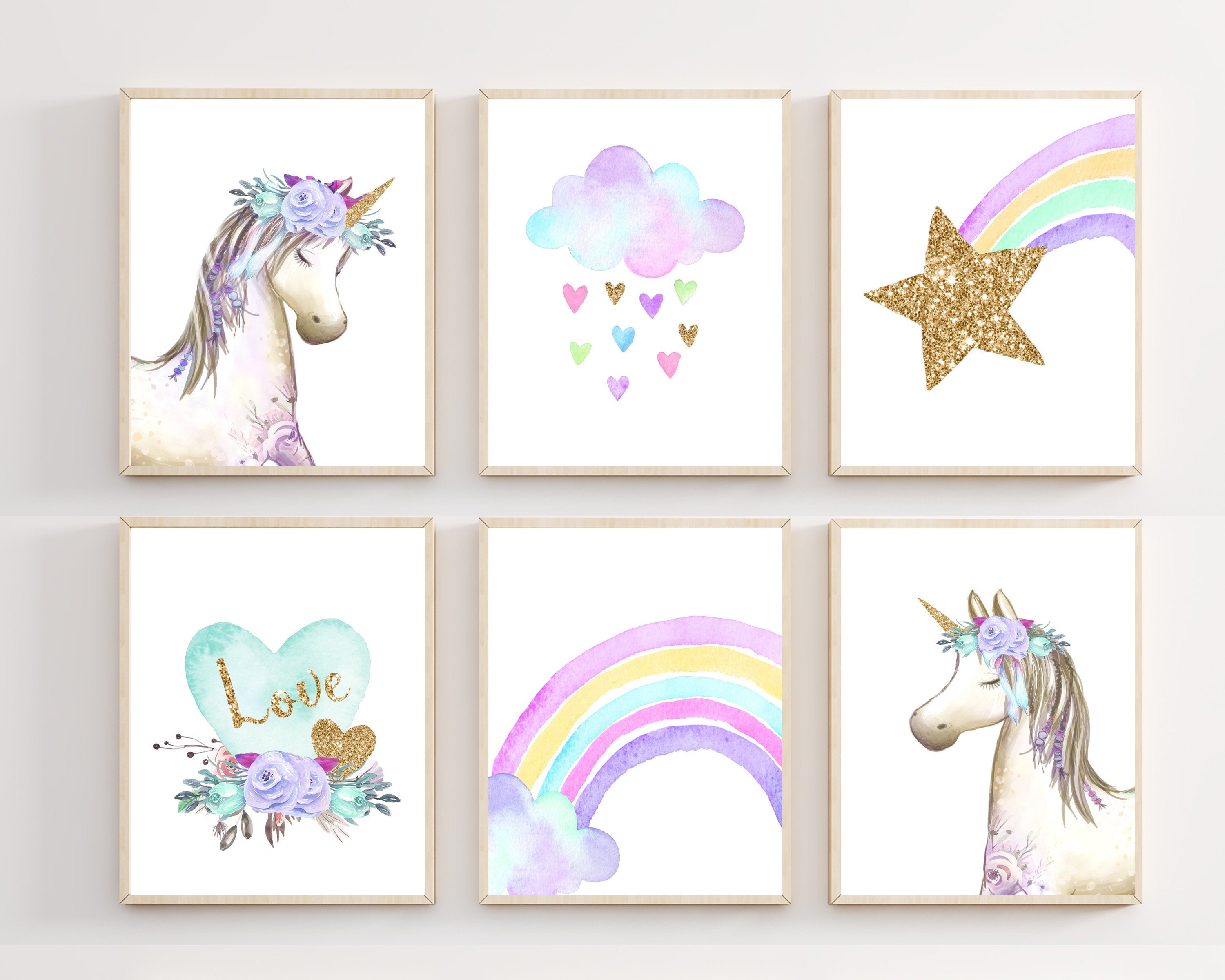 Unicorn Wall Decor Unicorn Wall Art Unicorn Prints Girls - Etsy Canada