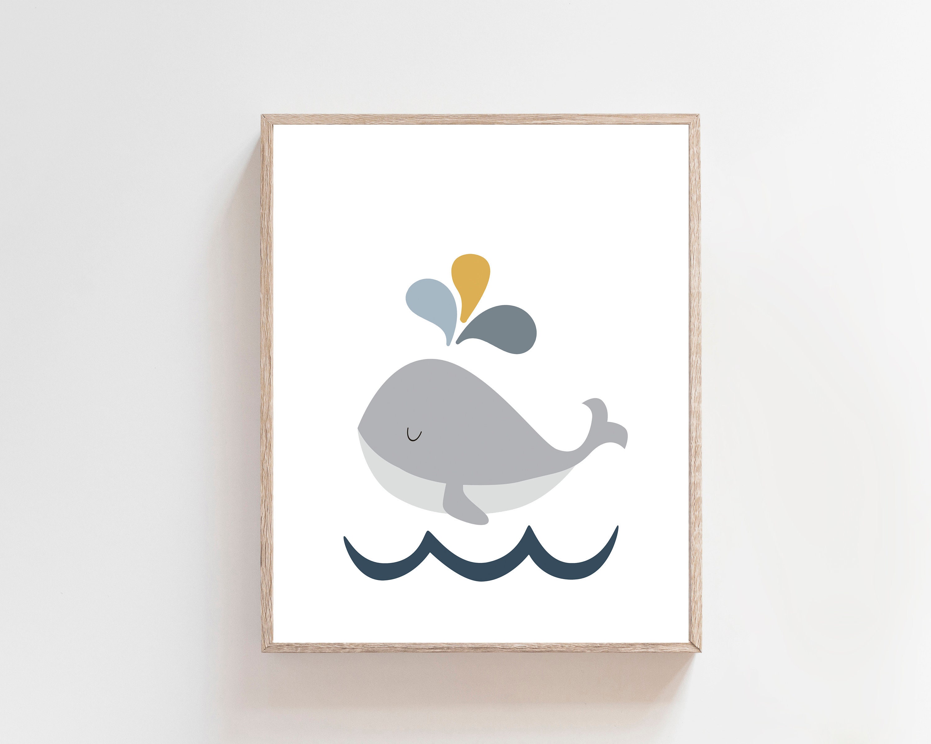 Whale Nursery Print Whale Art Print Neutral Nursery Prints | Etsy