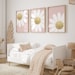 Set of 3 Daisy Smiley Face Wall Art Pink Nursery Decor - Etsy