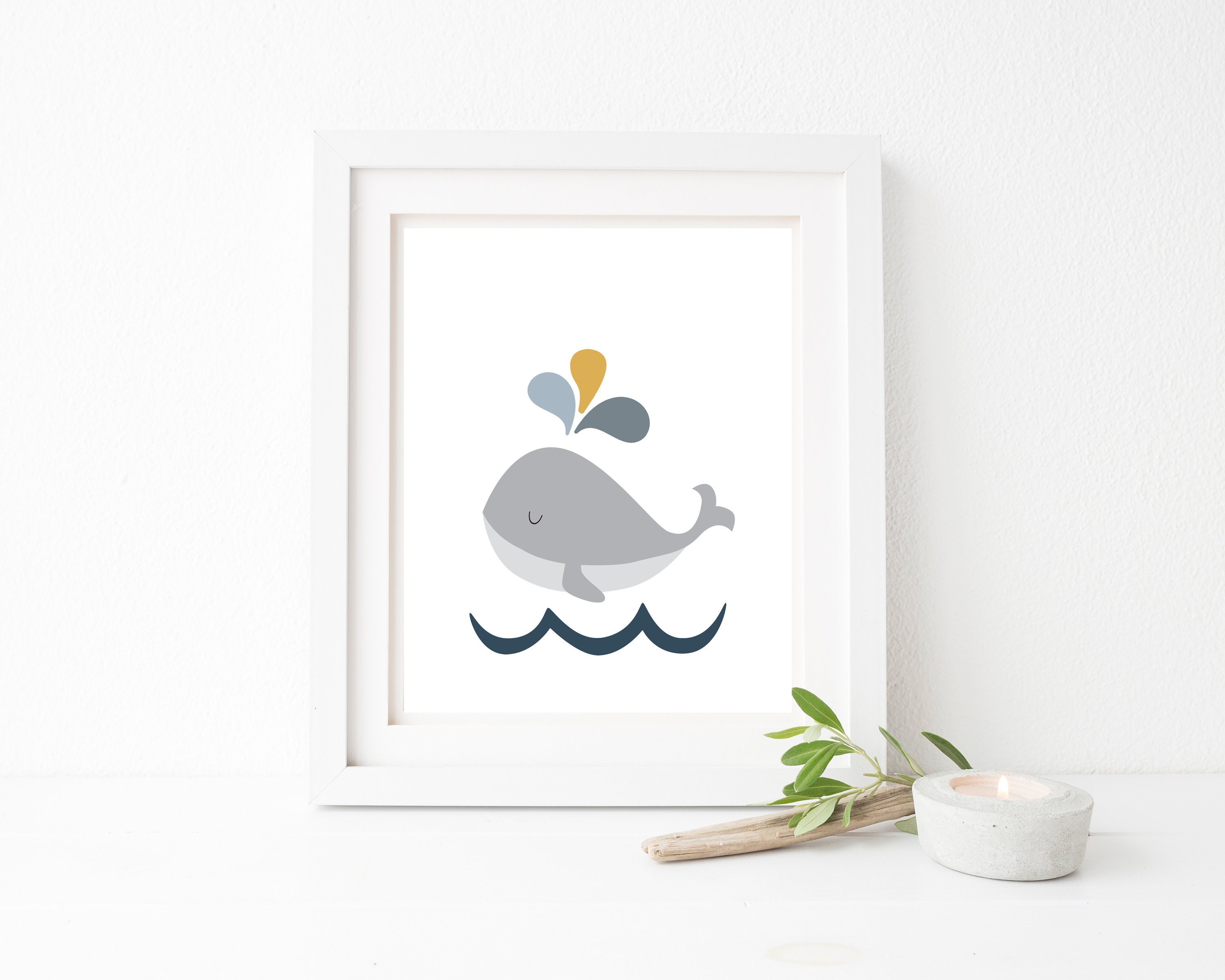 Whale Nursery Print Whale Art Print Neutral Nursery Prints | Etsy