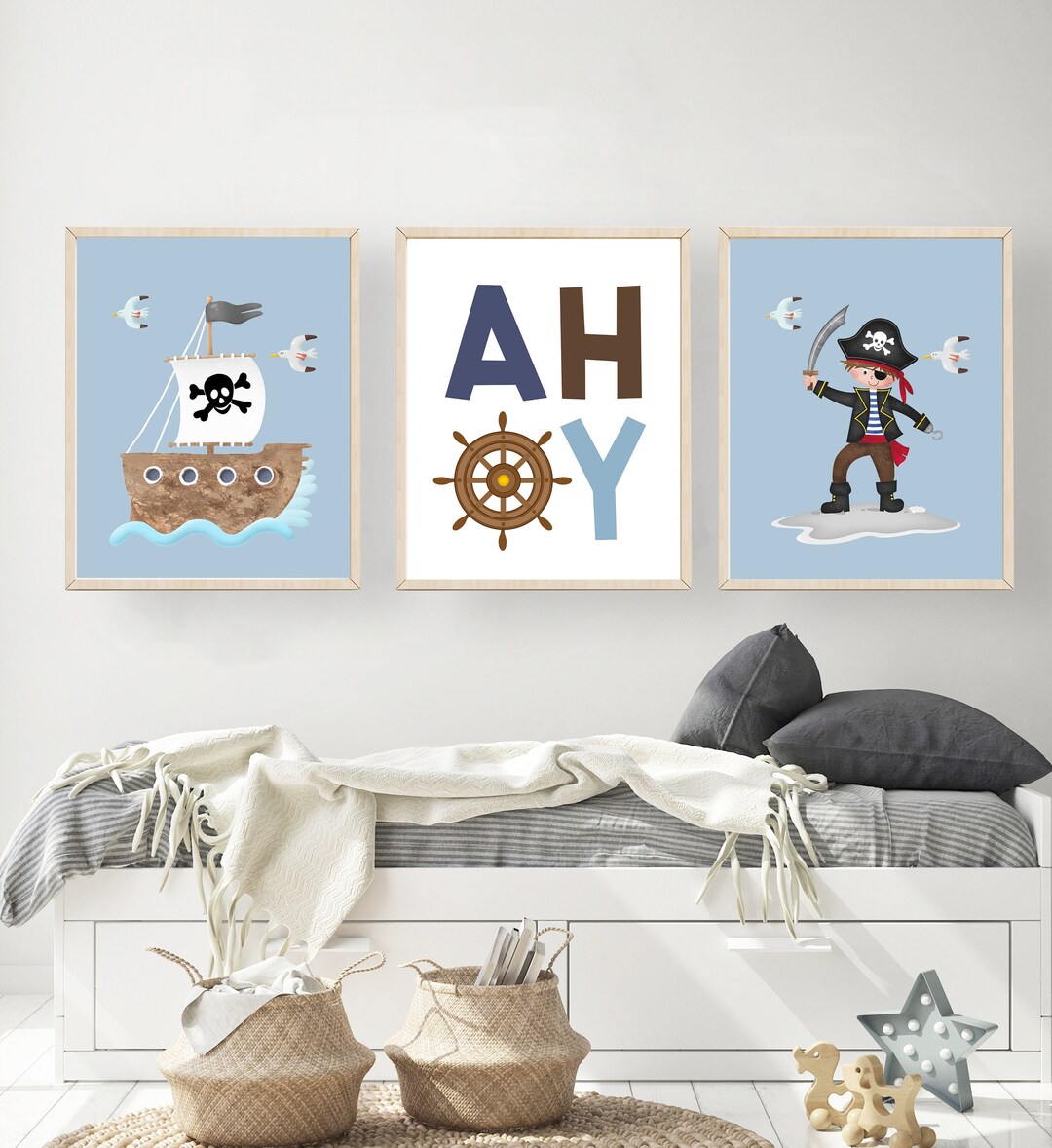 Pirate Nursery Decor - Boy Wall Art - Pirate Art - Nursery Decor ...