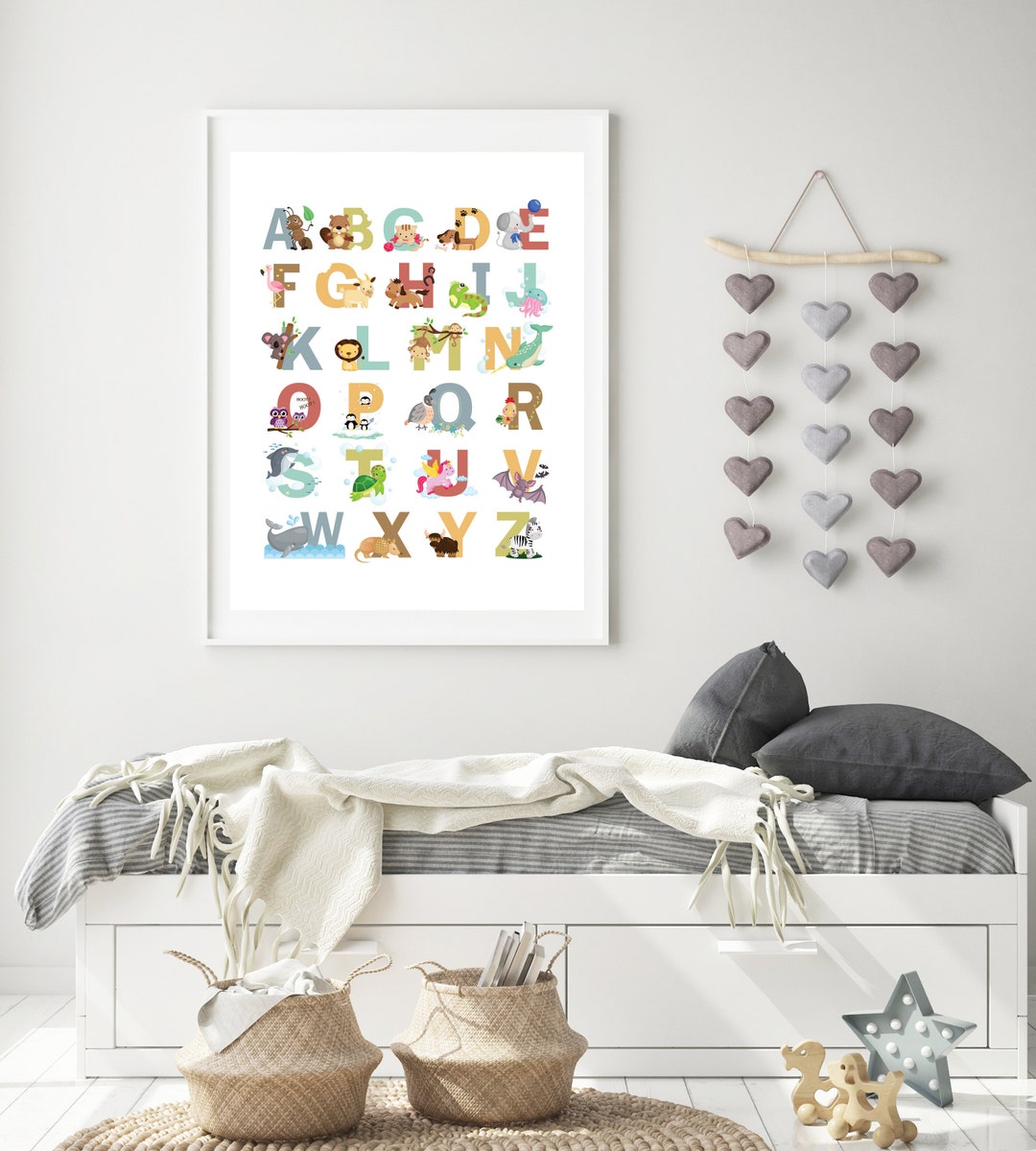 ABC Print - Alphabet Poster - Alphabet Wall Art - Playroom Wall Art ...