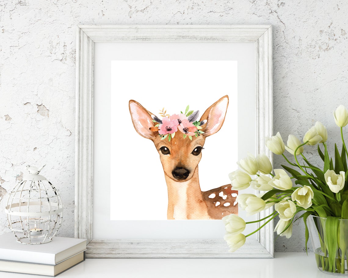 Deer Art Print Digital Prints Deer Wall Art Print Deer | Etsy