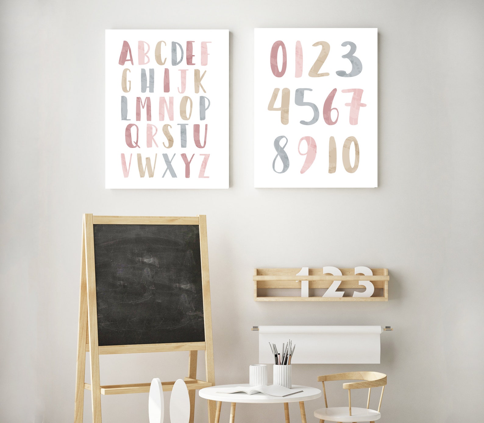 Alphabet and Numbers Print Alphabet Poster Abc Poster - Etsy