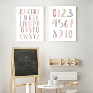 Alphabet and Numbers Print - Alphabet Poster - Abc Poster - Number ...