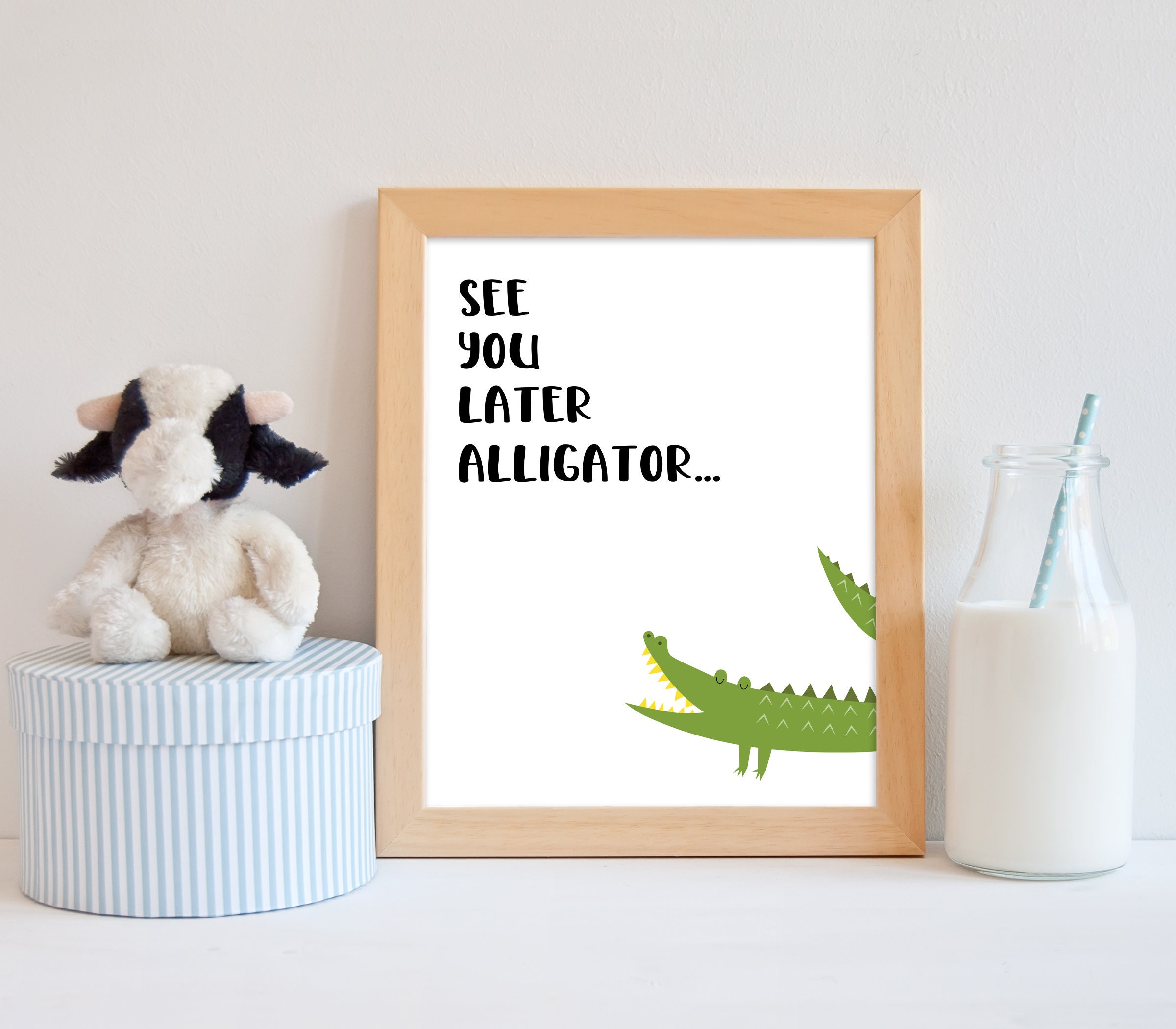 Alligator wall art See you later alligator art print | Etsy