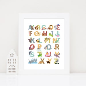 ABC Print - Alphabet Poster - Alphabet Wall Art - Playroom Wall Art ...
