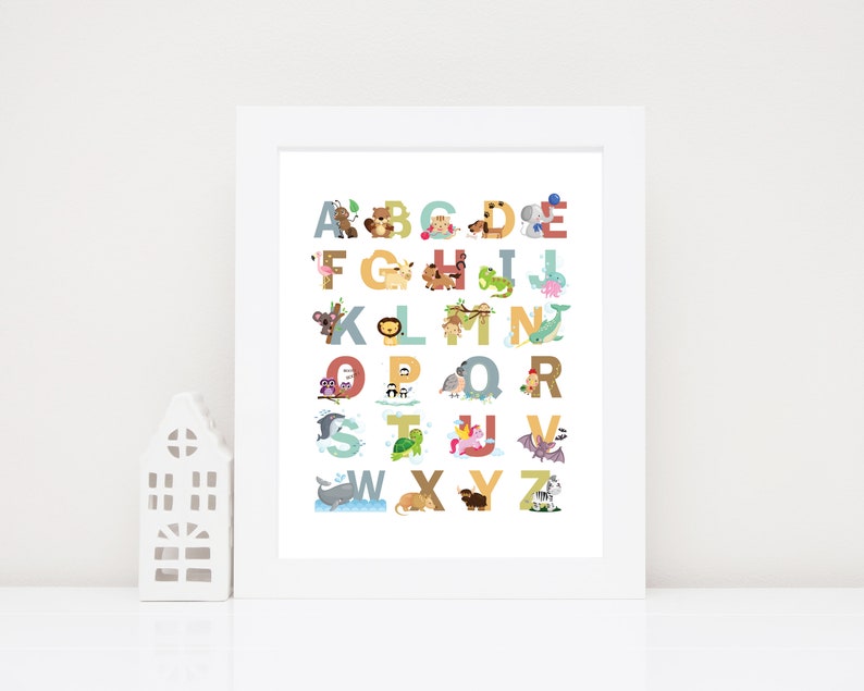 ABC Print Alphabet Poster Alphabet Wall Art Playroom | Etsy