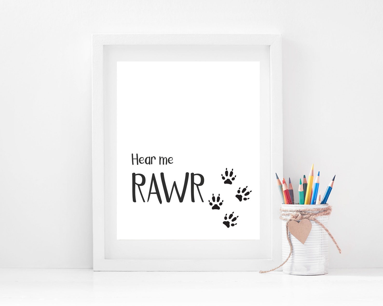 Hear Me Rawr Quote Wall Art Kids Wall Art Print Nursery - Etsy