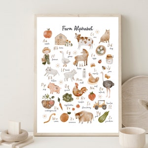 Farm Alphabet - Nursery Farm Print - Nursery Farm Decor - Nursery Decor ...