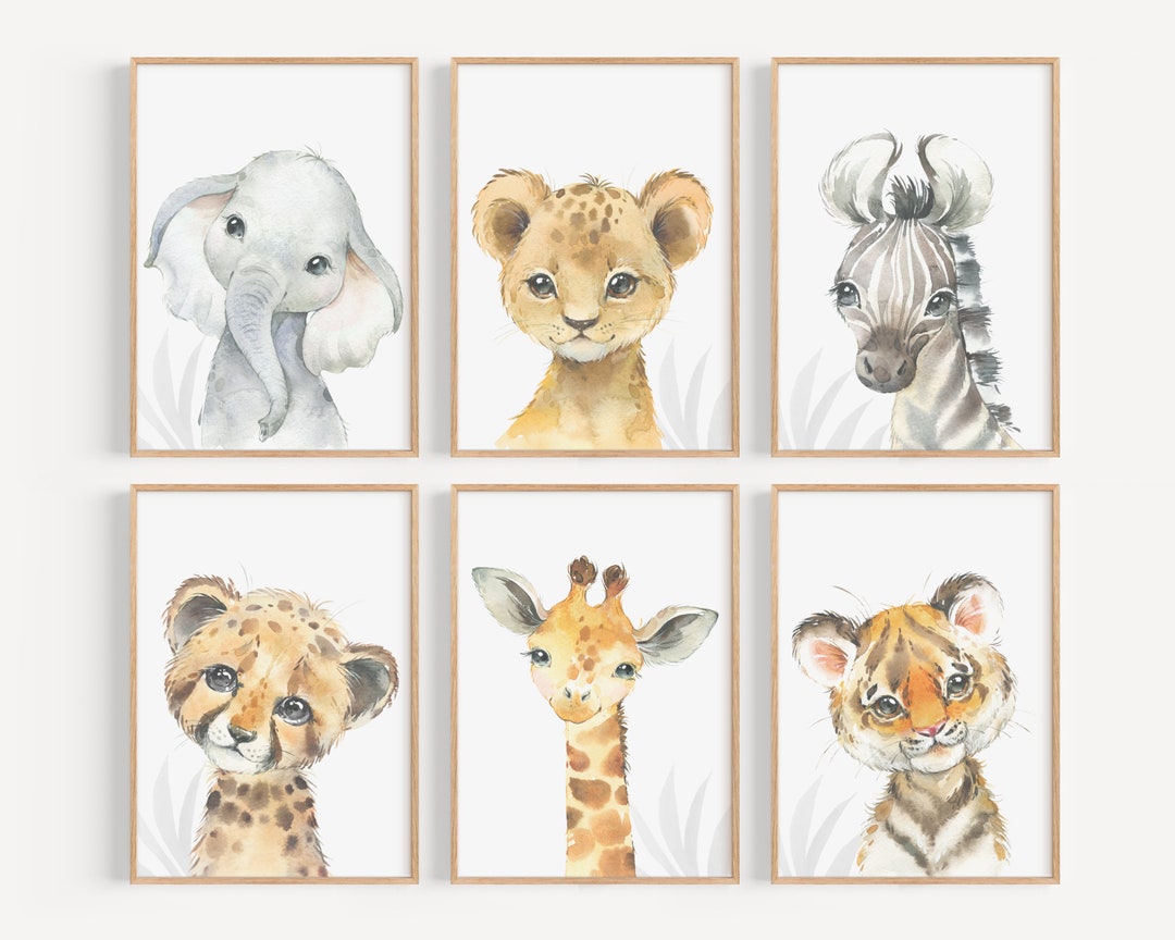 Baby Safari Animal Prints - Safari Animal Prints - Watercolor Animal ...