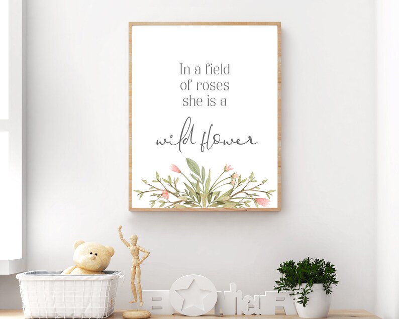 In a field of roses she is a wildflower print girl nursery | Etsy