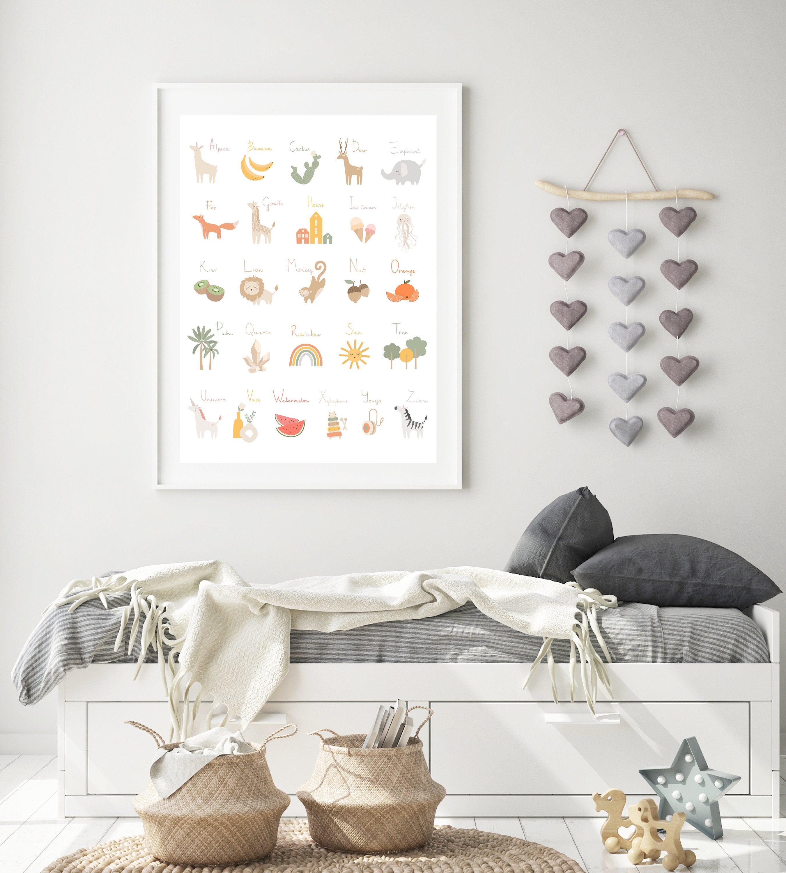 Playroom Alphabet - Alphabet Print - Boho Alphabet Poster - Printable ...
