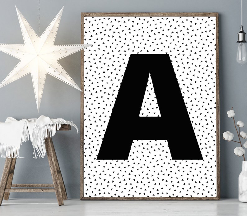 Letter Wall Art for Kids Letter Art Print Typography Print - Etsy