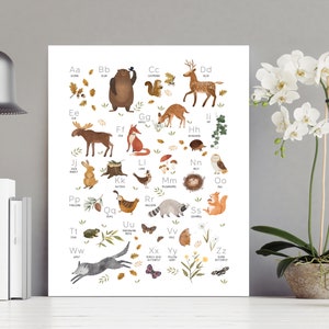 Animal ABC Poster - Woodland Alphabet - Printable Wall Art - Woodland ...