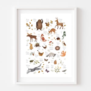 Animal ABC Poster - Woodland Alphabet - Printable Wall Art - Woodland ...