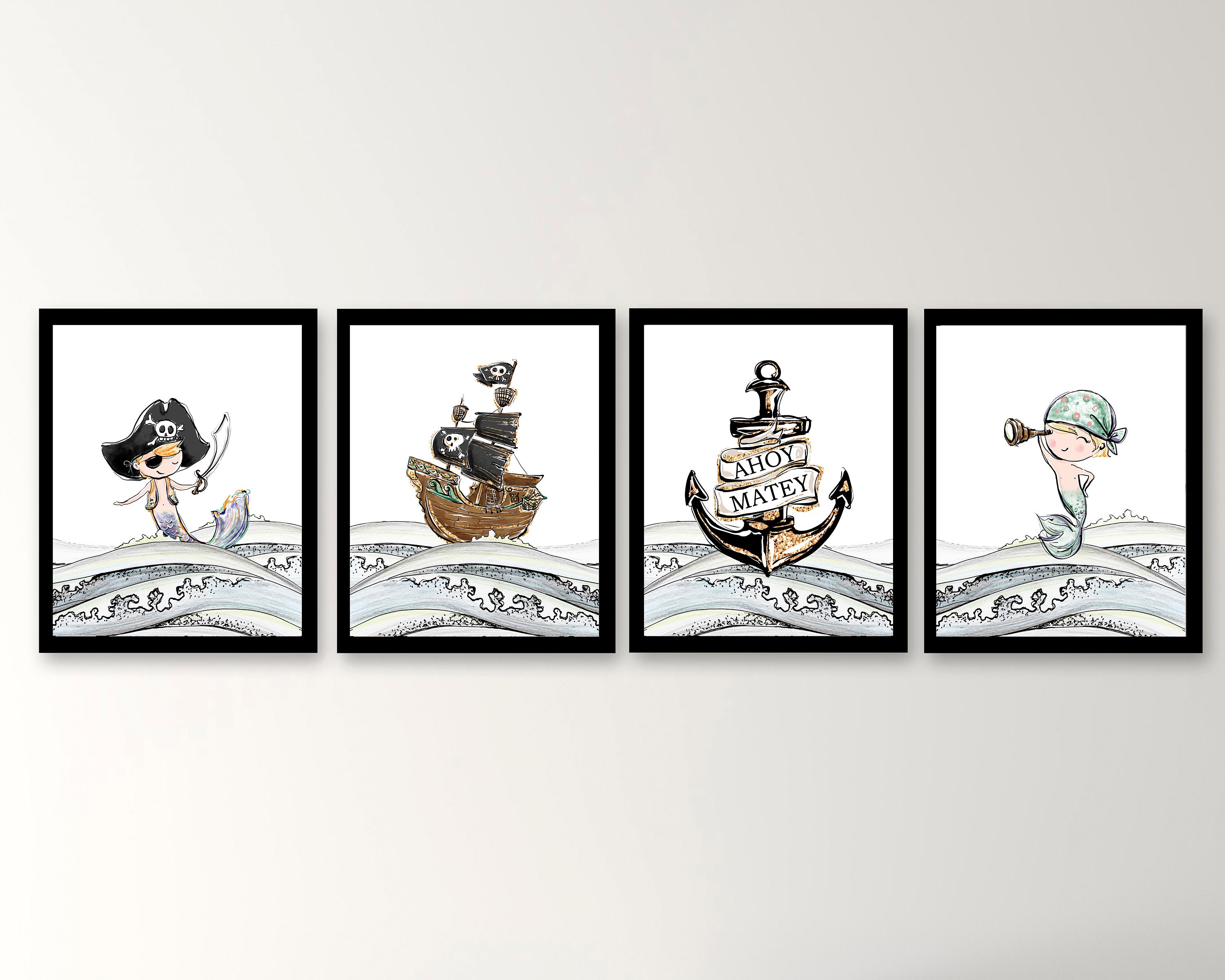 Pirate Prints - Pirate Room Decor - Pirate Printables - Boys Room Wall ...