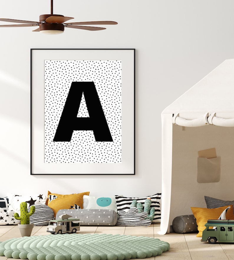 Letter Wall Art for Kids - Letter Art Print - Typography Print ...